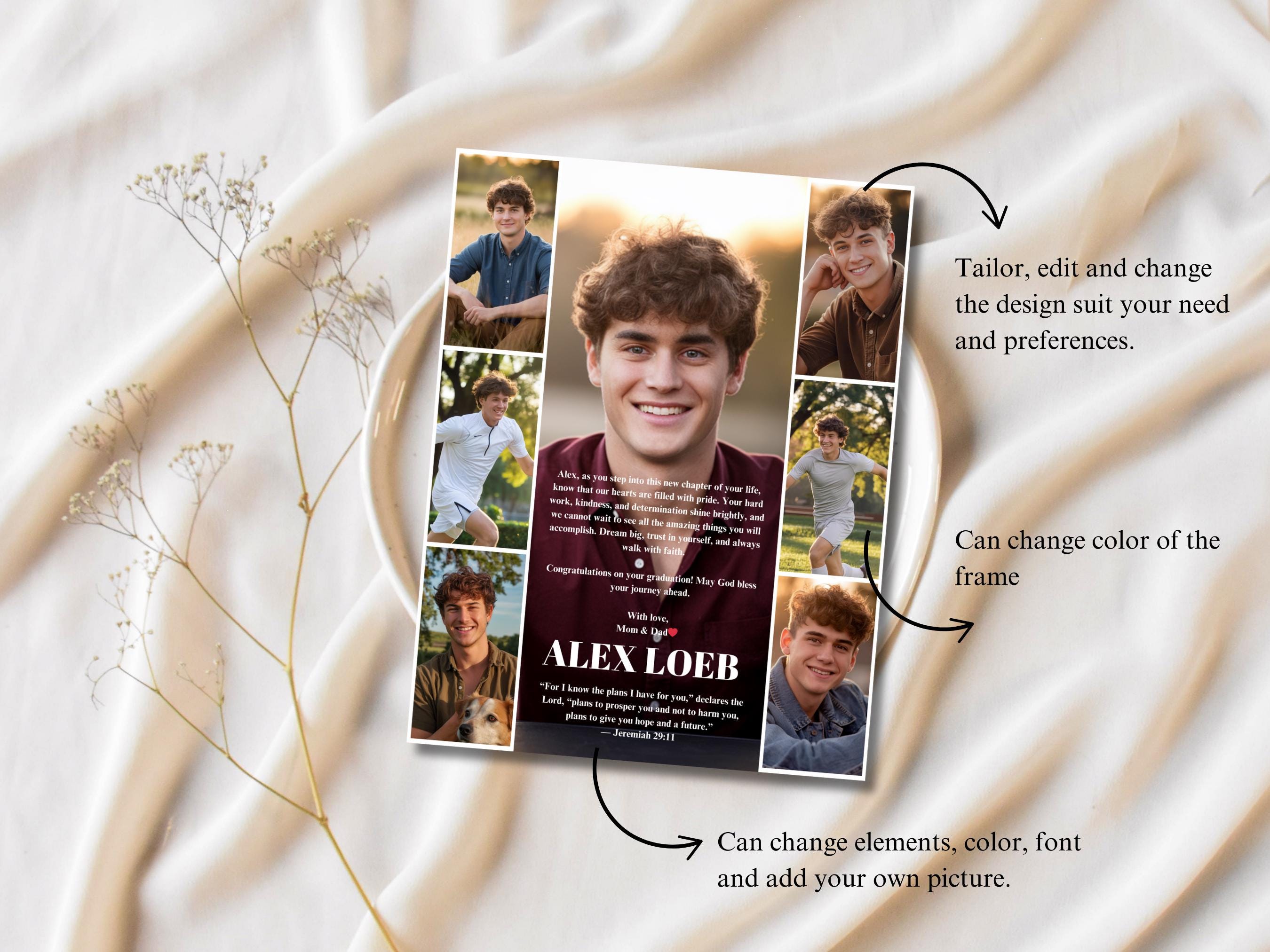 Half Page Graduation Tribute Editable, Personalized Photo Collage Ad ...