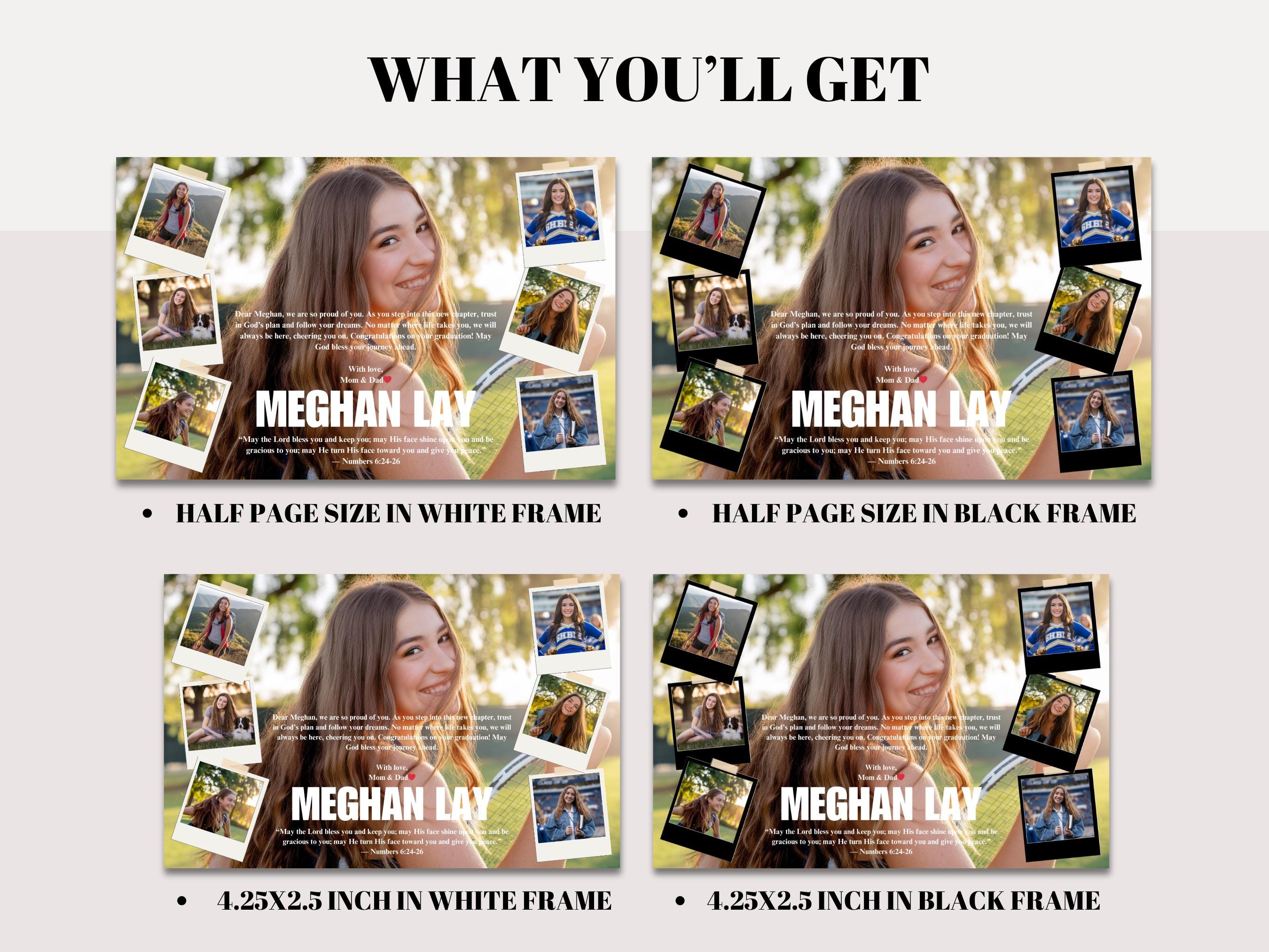 Editable Half Page Yearbook Ad Template, High School Senior Graduation ...