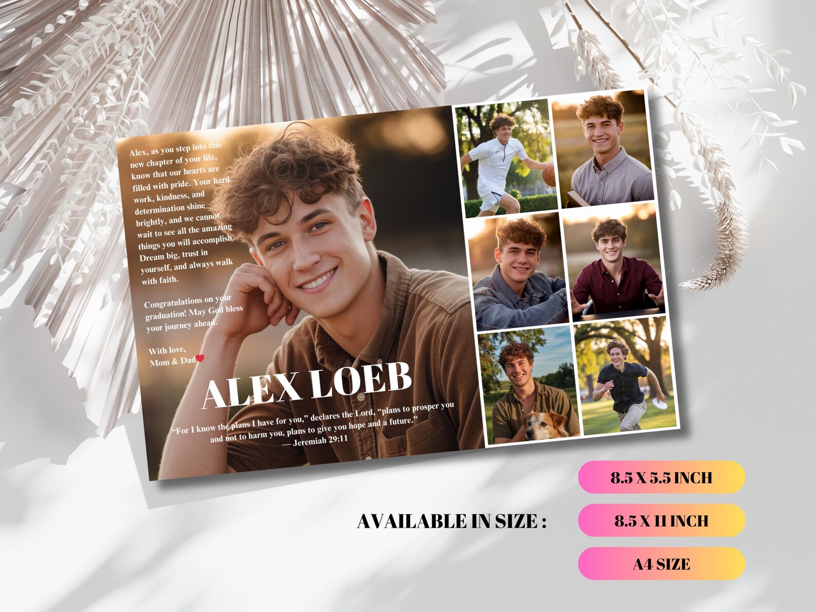 Editable Half Page Yearbook Ad Template, High School Senior Yearbook Ad ...