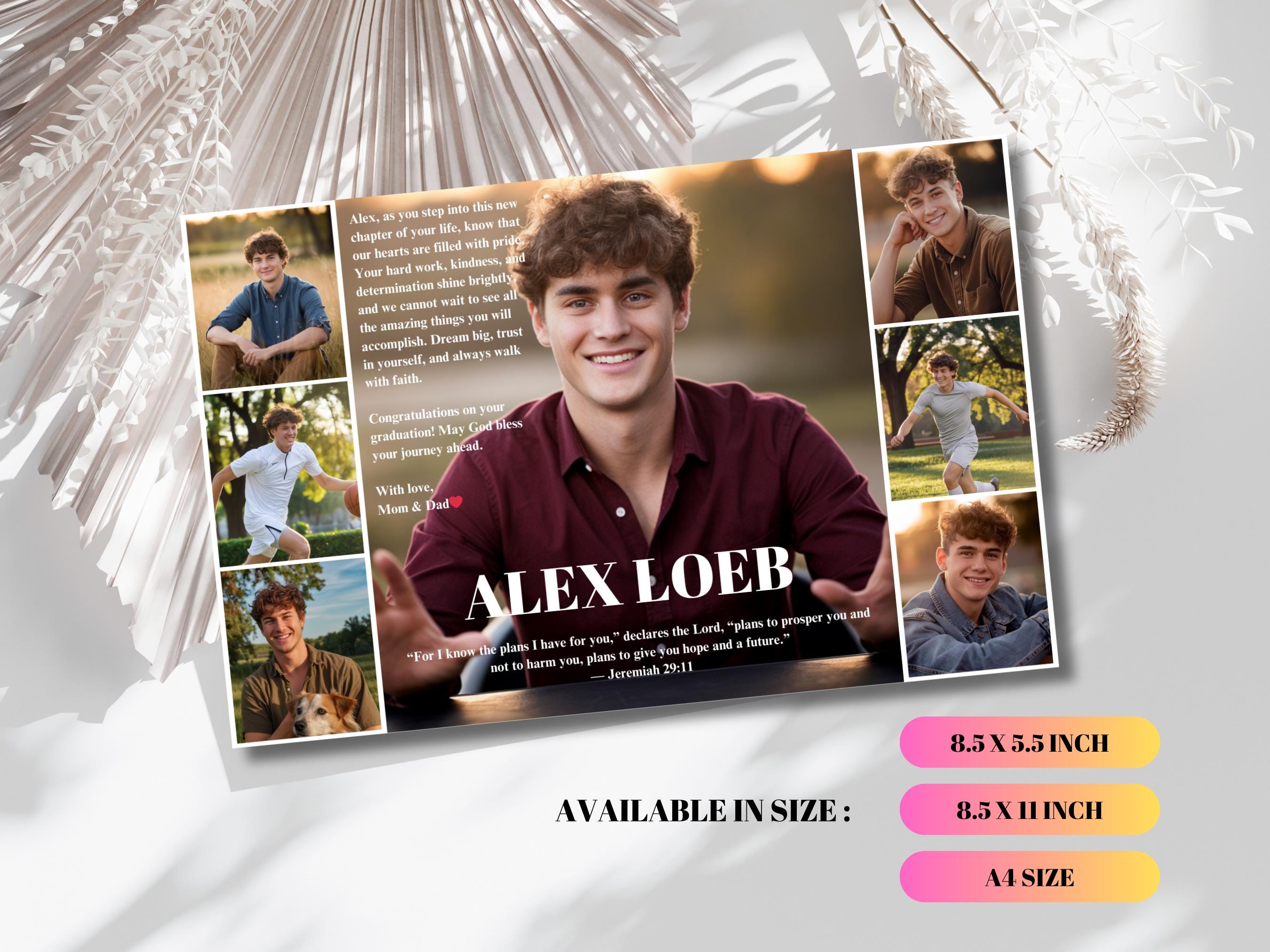 Half Page Graduation Tribute Editable, Personalized Photo Collage Ad ...