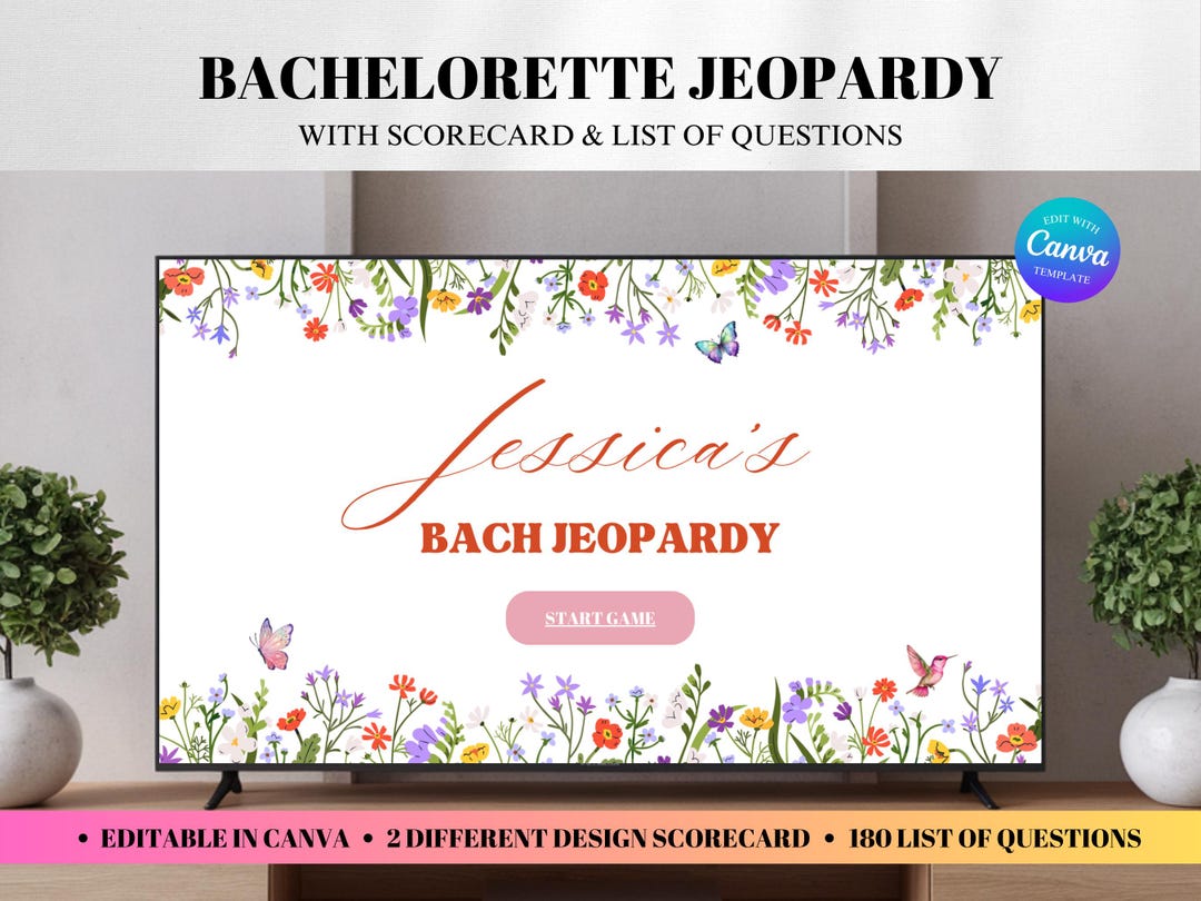 Bridal Party Jeopardy Game, Editable Party Game, Bachelorette Jeopardy ...