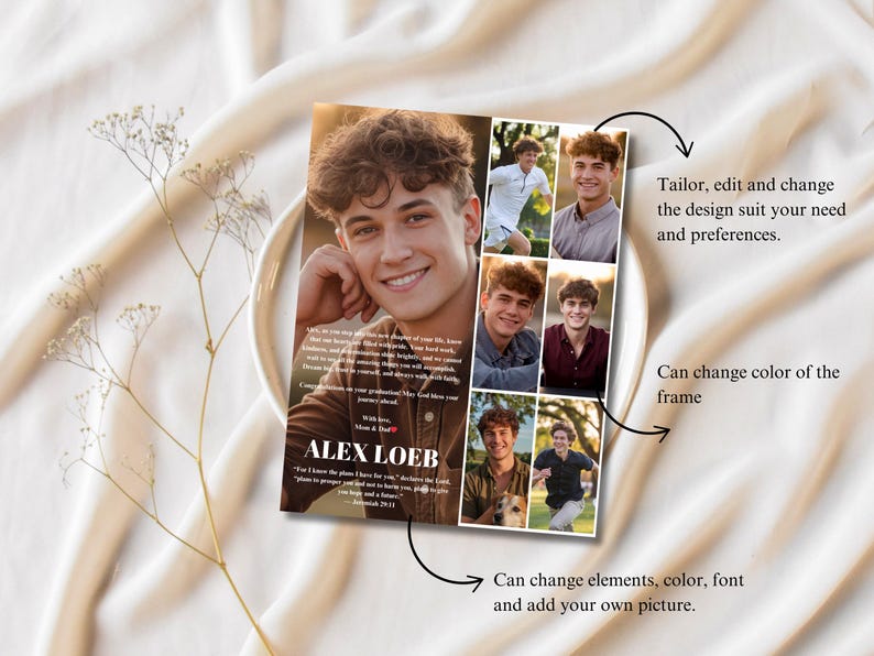 Editable Half Page Yearbook Ad Template, High School Senior Yearbook Ad ...