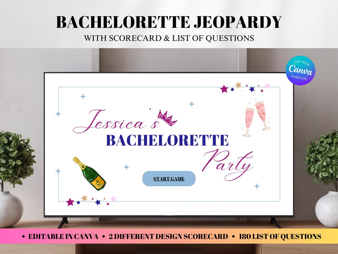Bachelorette Jeopardy Game Template, Bridal Jeopardy Powerpoint Game ...