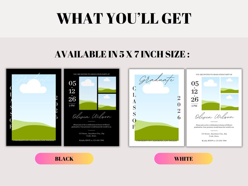 Graduation Invitation Template, Graduate Party Photo Announcement ...