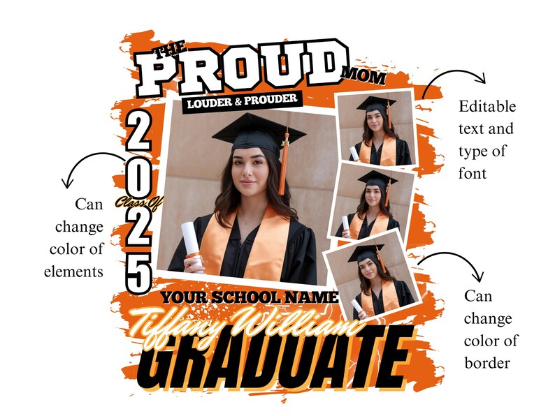 Proud Family Photo Shirt 2026 Grad, Graduation Senior T-shirt Template ...