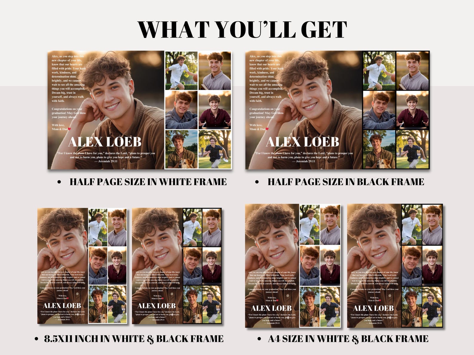 Editable Half Page Yearbook Ad Template, High School Senior Yearbook Ad ...