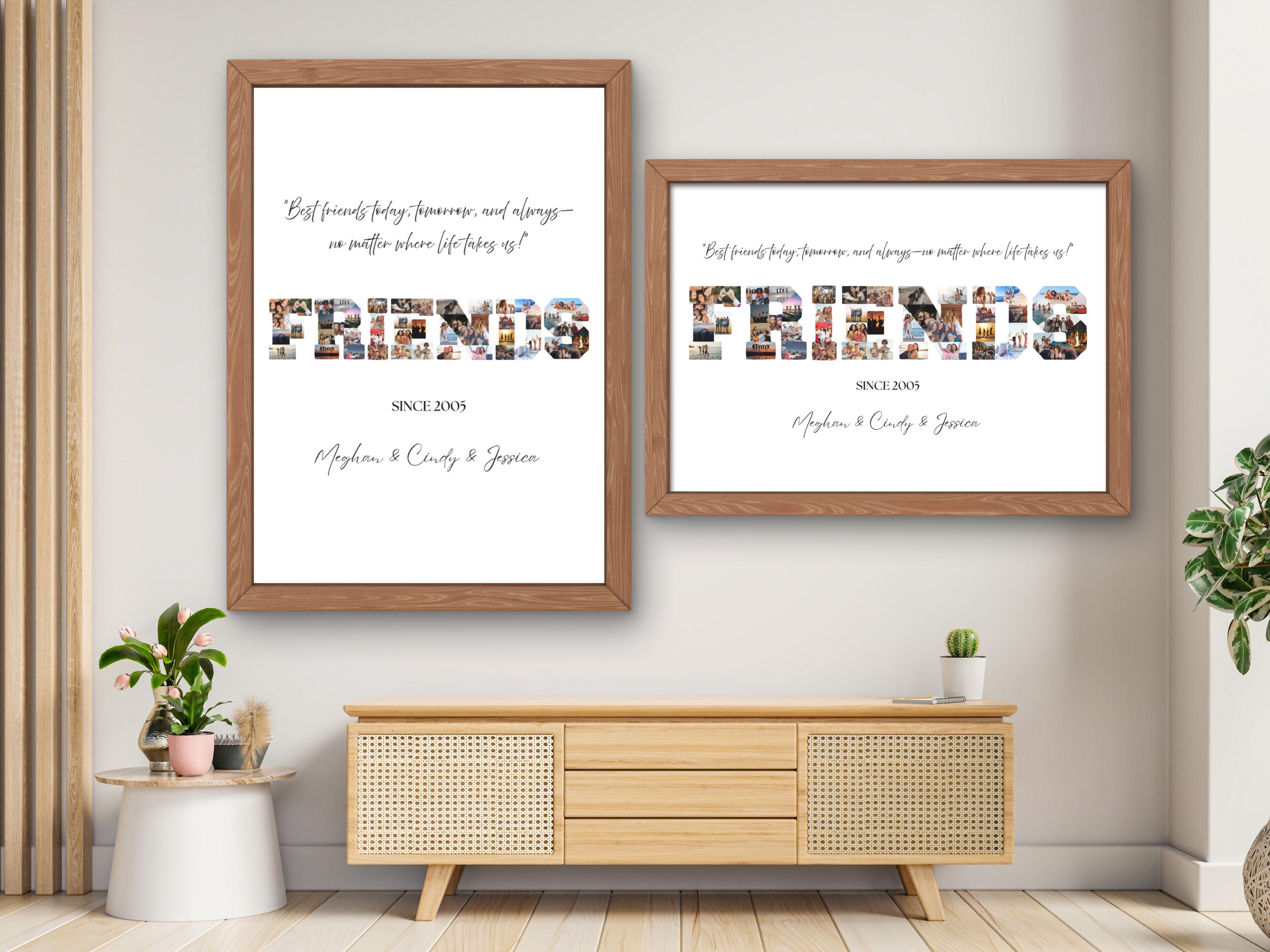 Editable Friends Photo Collage Frame Template, Customizable Friendship ...