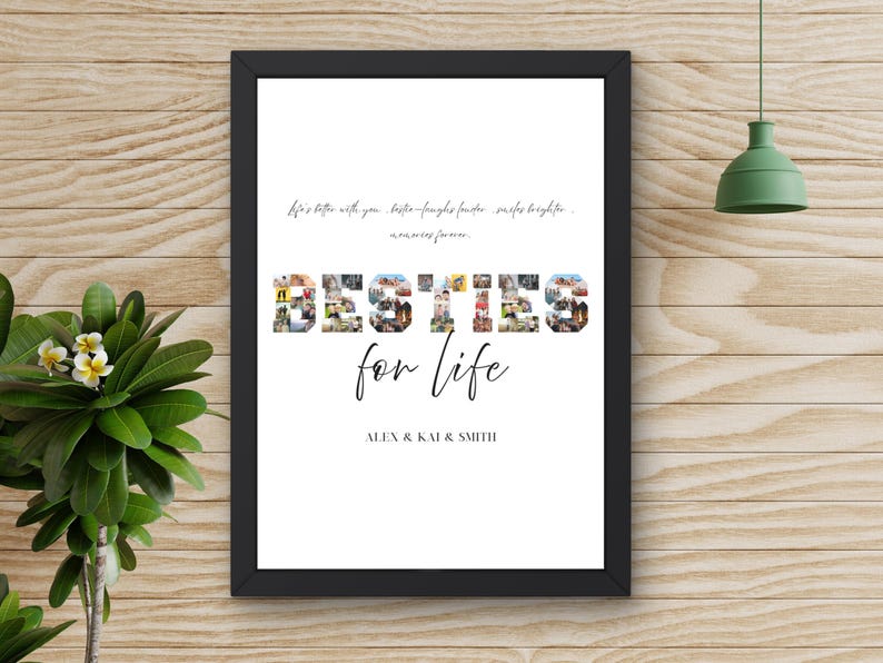 Besties Photo Collage Frame Template, Custom Friendship Memory Board ...