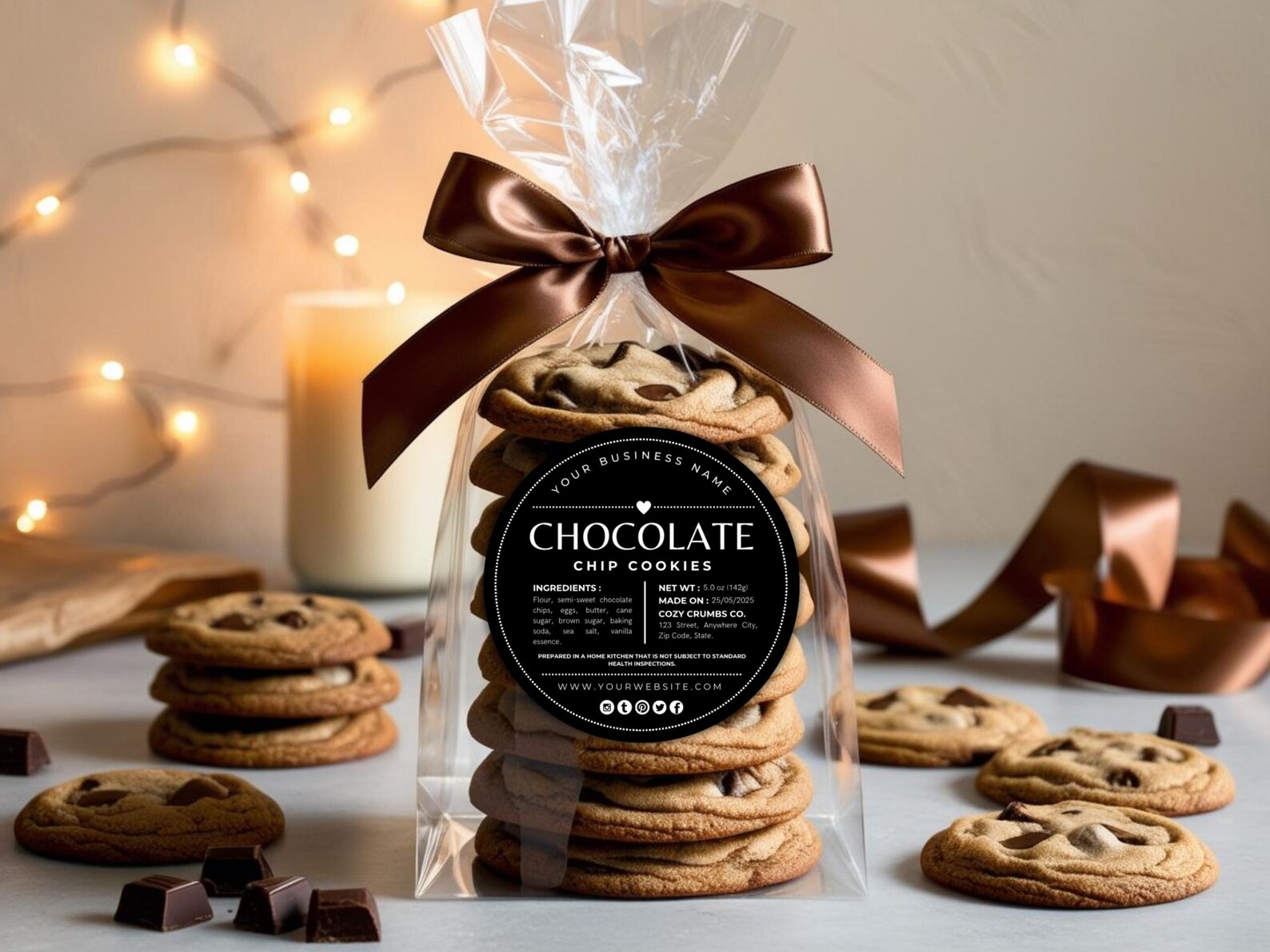 Round Food Stickers, Allergens & Food License Tags Editable Canva ...