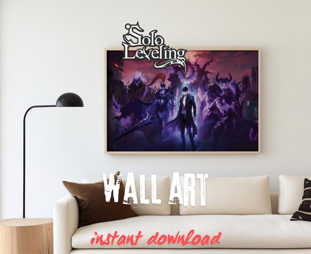 Solo Leveling Wall Art, Sung Jinwoo Poster I Anime Gift for Level up ...