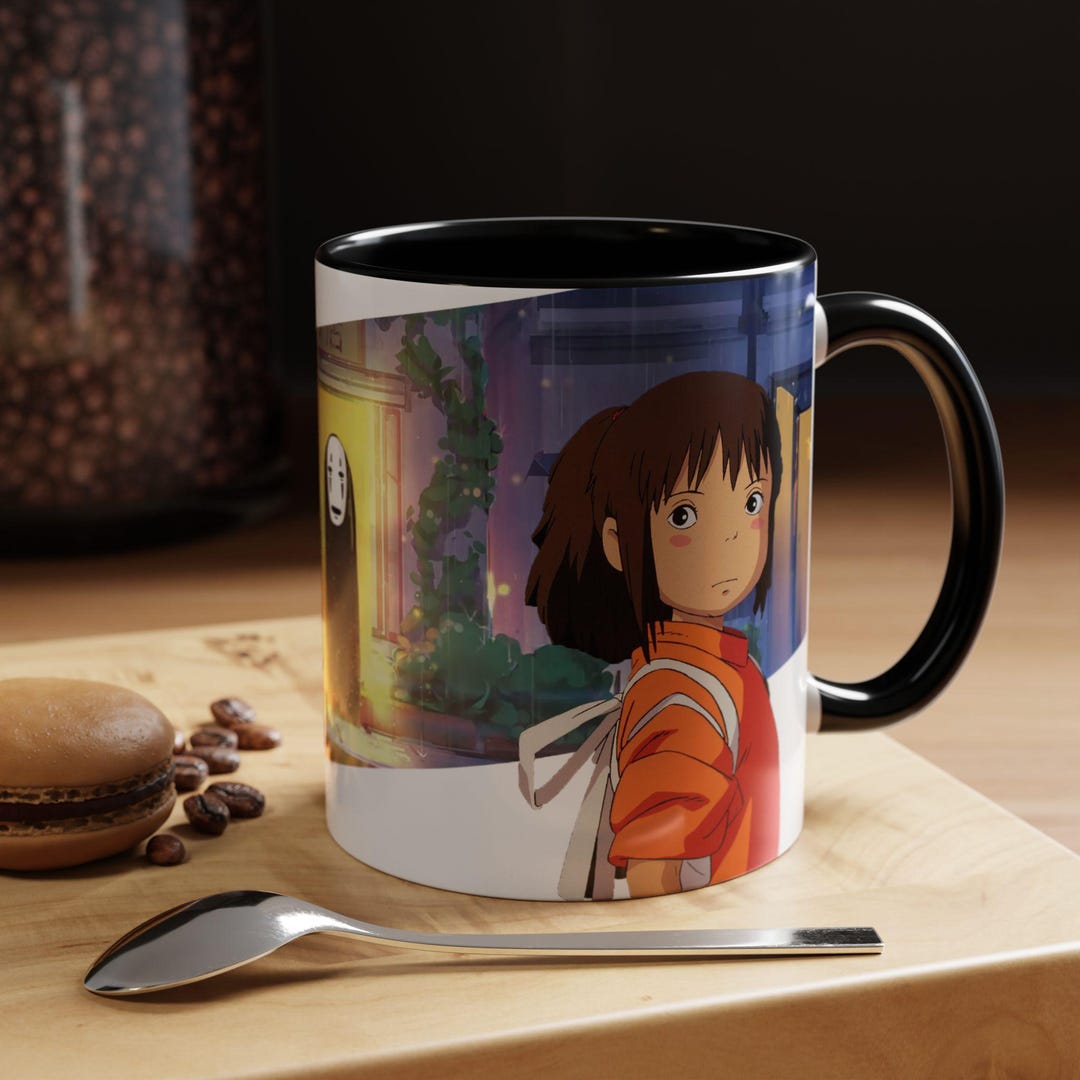 Chihiro and No Face Mug, Spirited Away Cup I Studio Ghibli Coffee Mug I ...