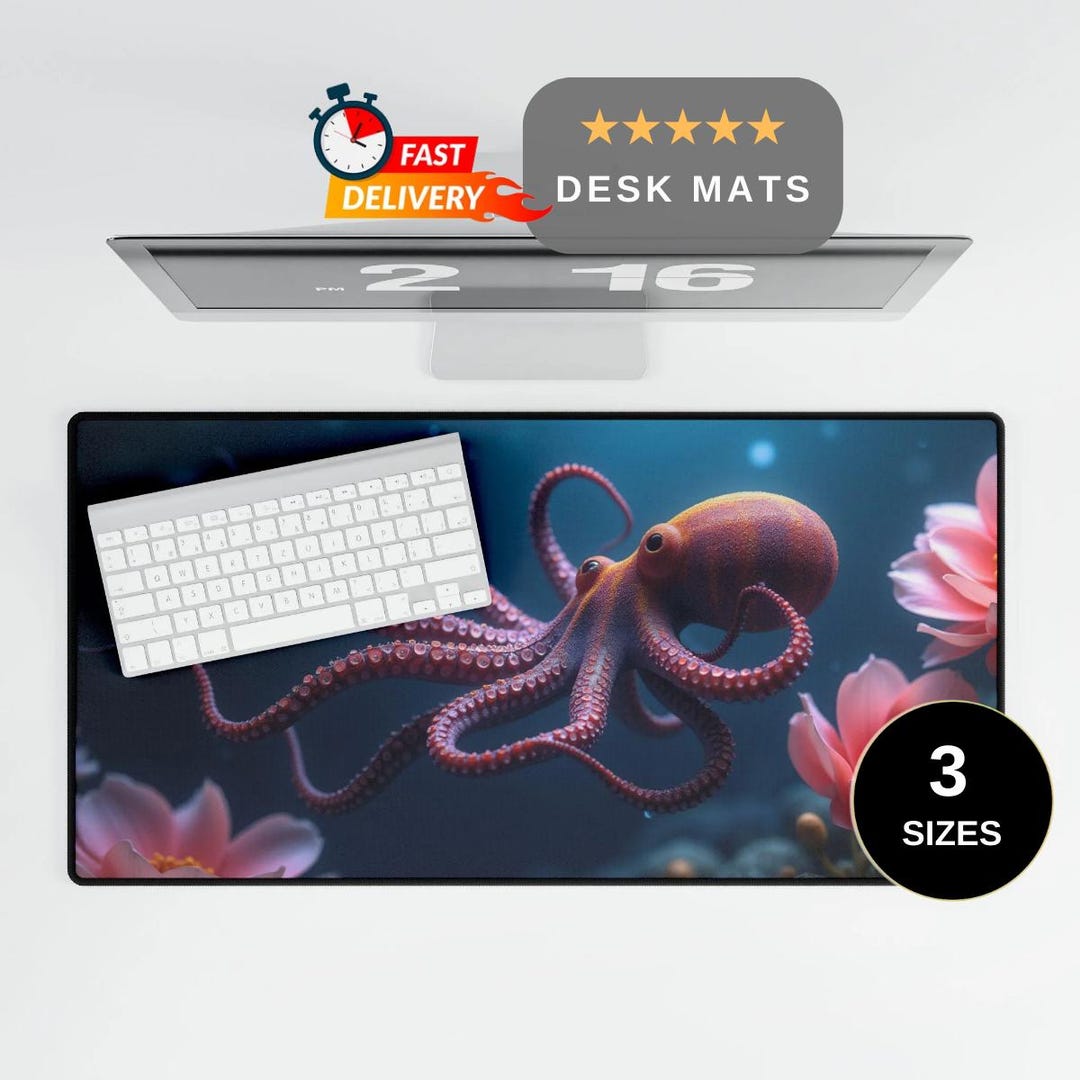 Octopus, Mouse Pad, Desk Mats I Gaming Mat Pad I Home Office Project ...