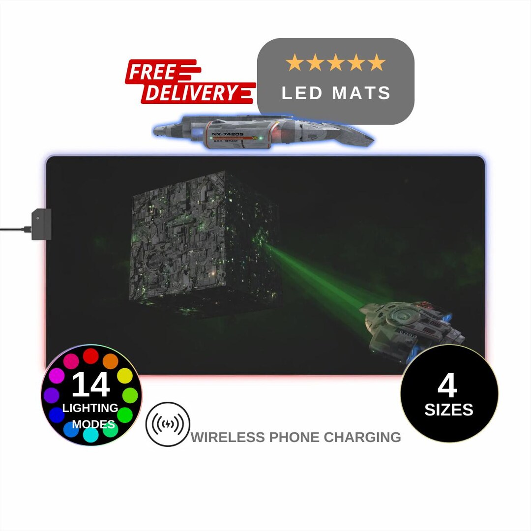 DS9 Defiant V Borg LED, Gamers XL Mousepad, Gaming Desk Mat Mouse Pad I ...