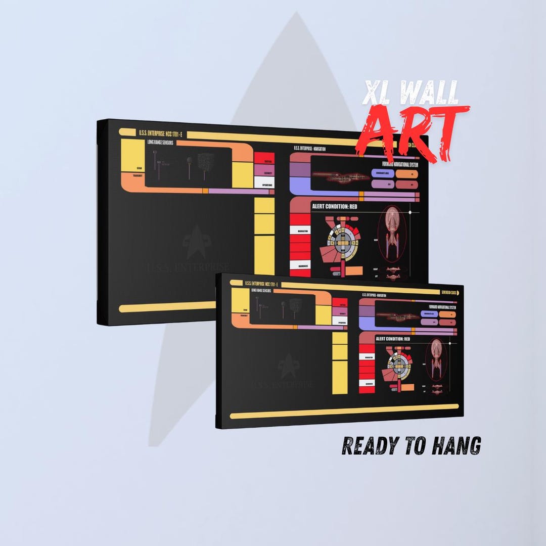 U.S.S. Enterprise-e LCARS Canvas Art, Star Trek Next Gen, Wall Decor ...