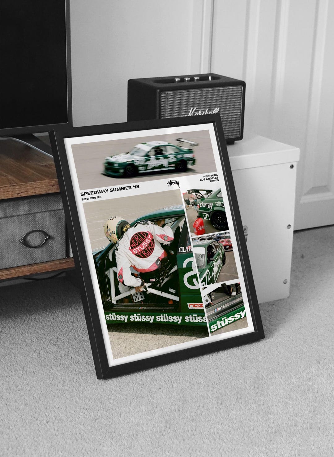 Speedway Summer Poster / Race Car / Trendy Retro Vintage Racing ...