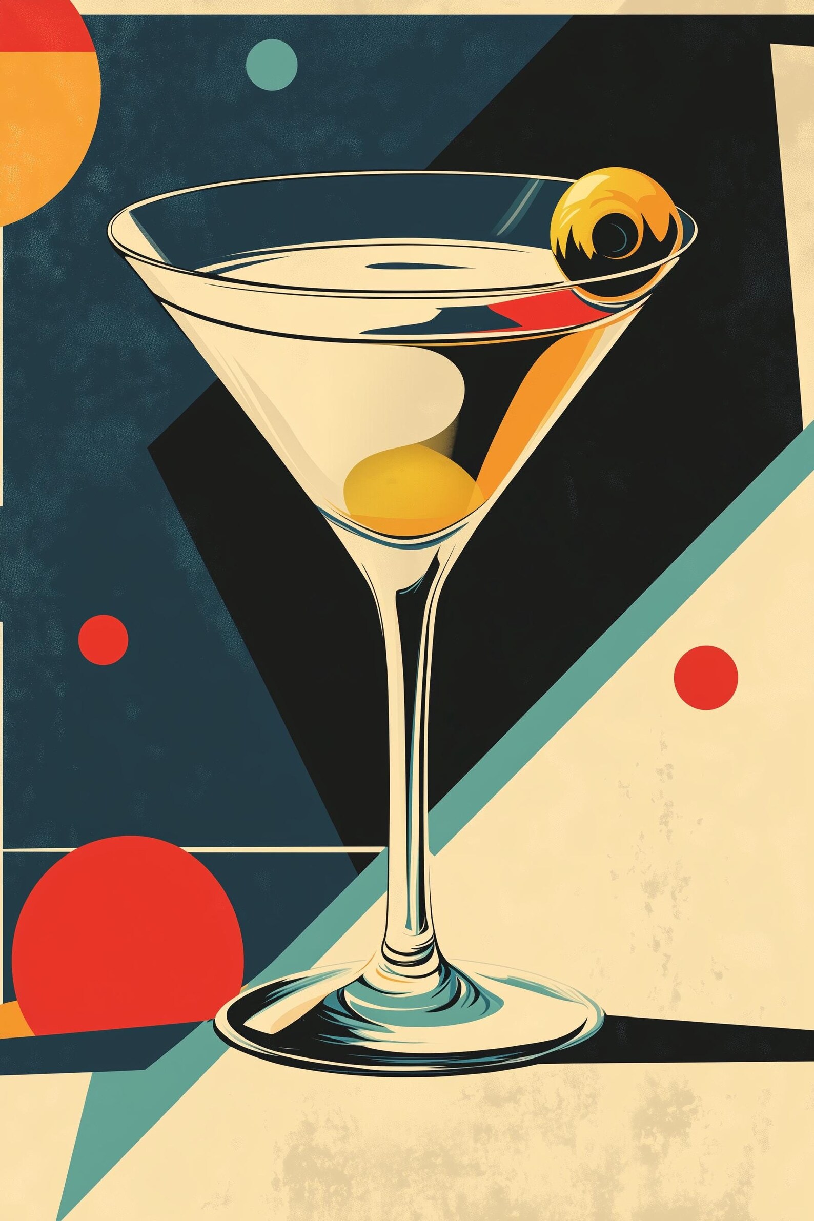 Midcentury Dirty Martini Art, Bar Sign, Kitchen Decor, Retro Art, Dirty ...