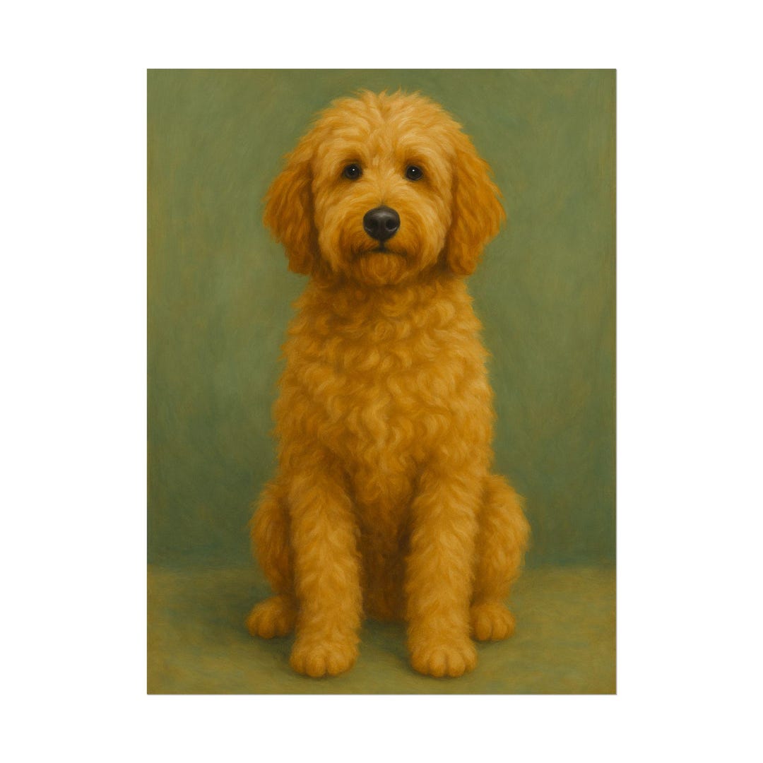 Goldendoodle Puppy Poster | Dog Portrait Wall Art - Etsy