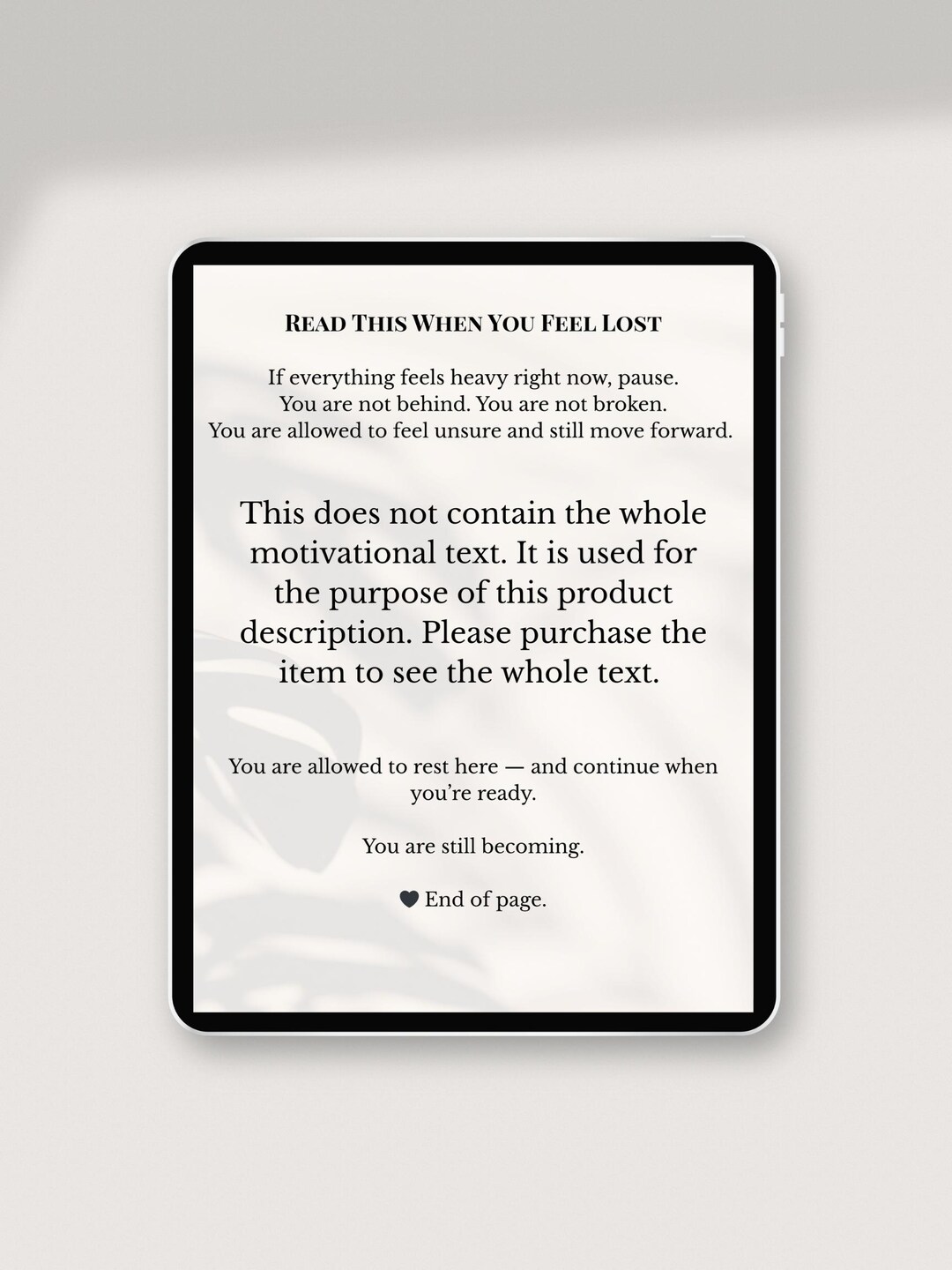 Read This When You Feel Lost • One-page Emotional Reset • Printable PDF ...