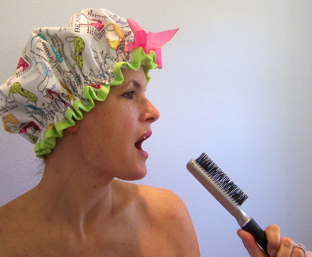 Shower Cap Women's Waterproof Washable "over the Shoulder Boulder ...