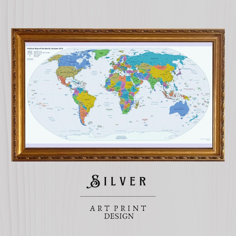 Framed World Map - Etsy