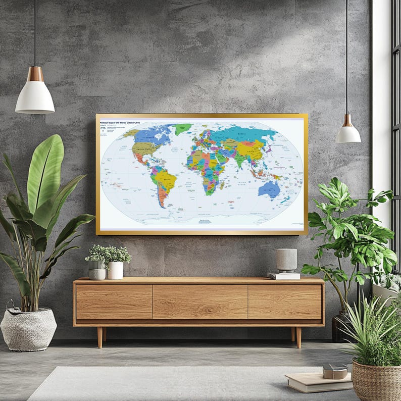 Samsung Frame TV Art, Political Map of the World, High-resolution JPEG ...