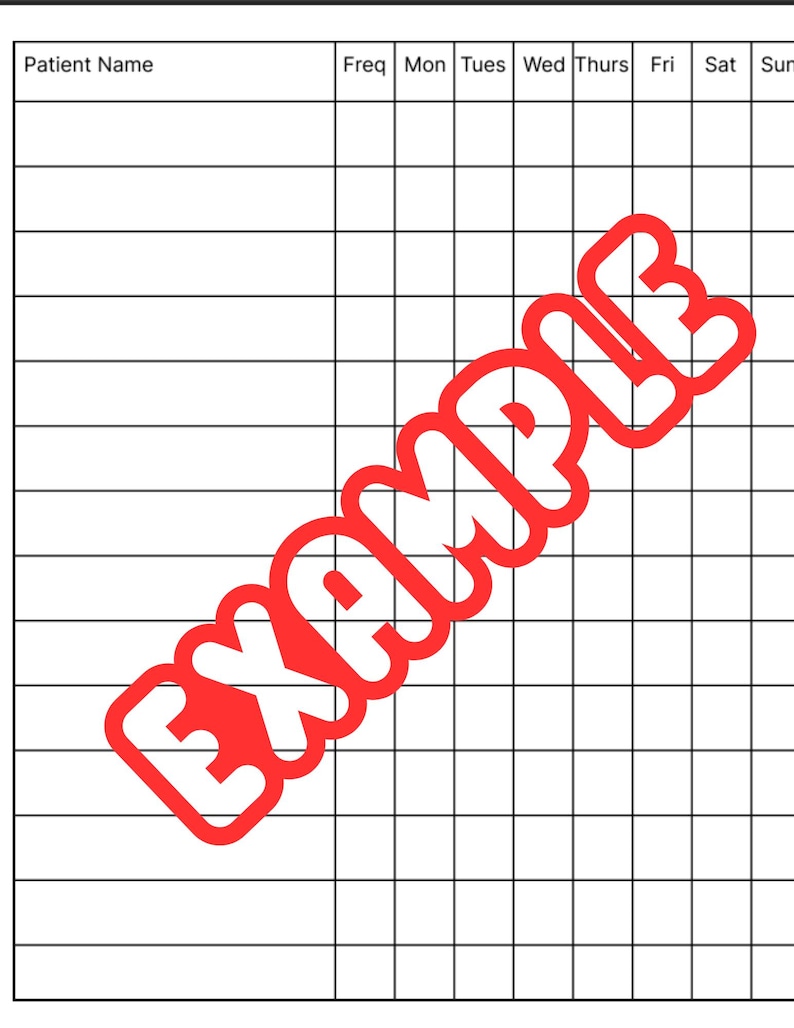 Home Health Patient List Template | Printable Nurse Planner Sheet | Track Visit Frequency ...