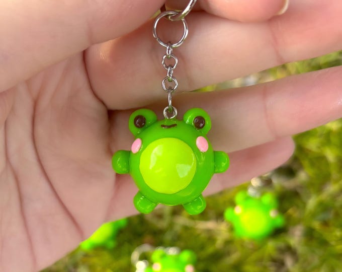 Awkward Jelly Frog Keychain (with Teeny Bum!) || Handmade Polymer Clay ...