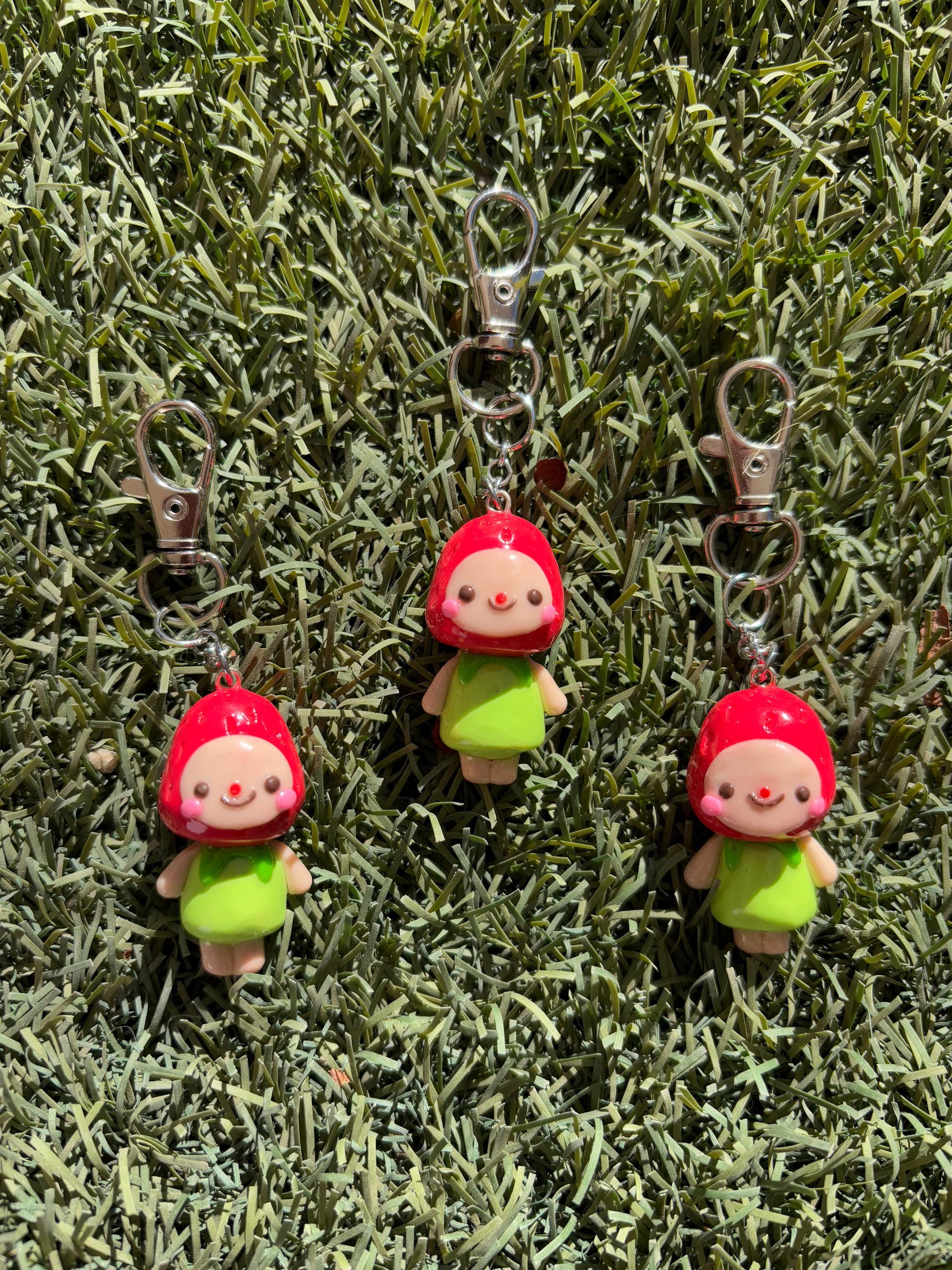 Strawberry Buddy Polymer Clay Keychain - Etsy