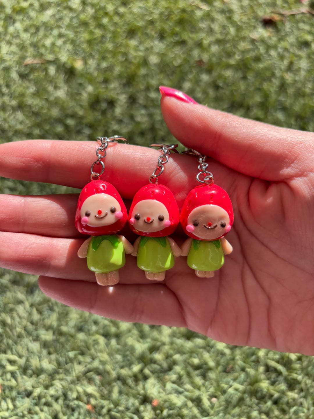 Strawberry Buddy Polymer Clay Keychain - Etsy