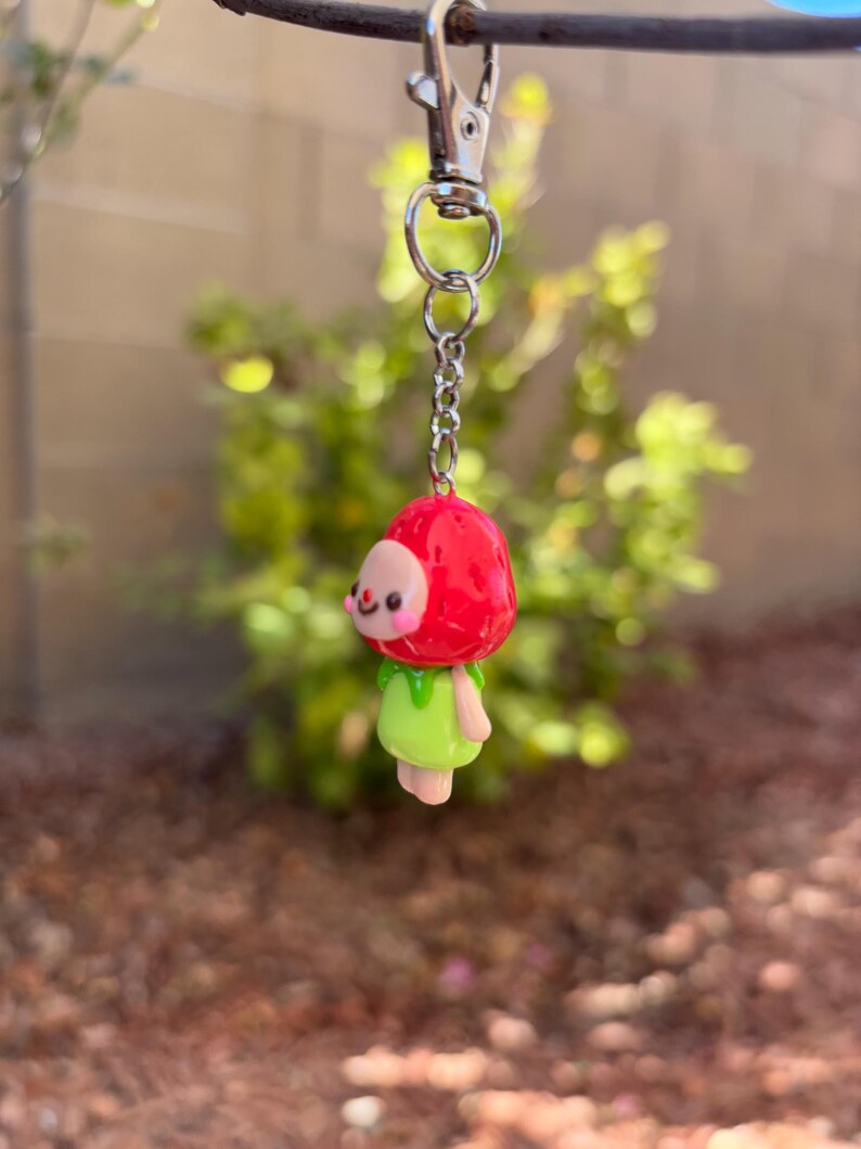 Strawberry Buddy Polymer Clay Keychain - Etsy