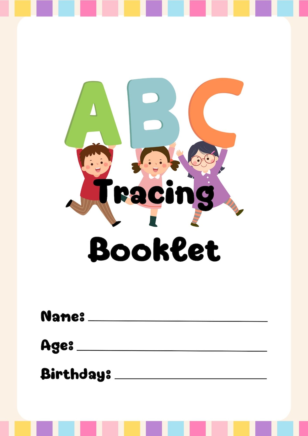 ABC Tracing Workbook for Kids - Etsy