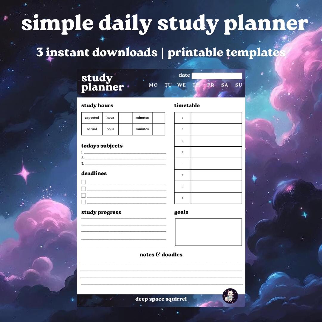 3 Aesthetic Study Planner Templates – Space, Amsterdam, & 3AM Gas ...