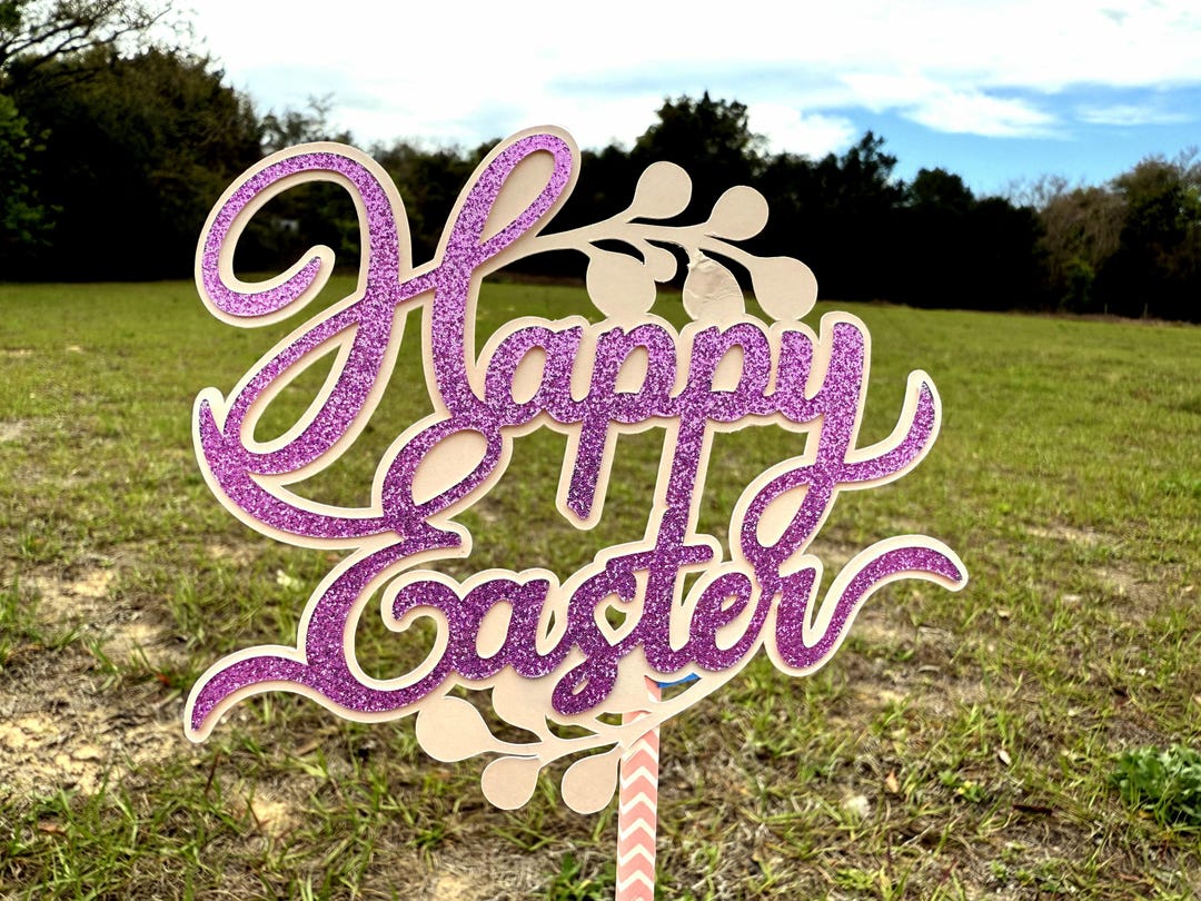 SVG Happy Easter Cake Topper Svg, Easter Party, Happy Easter Layered ...