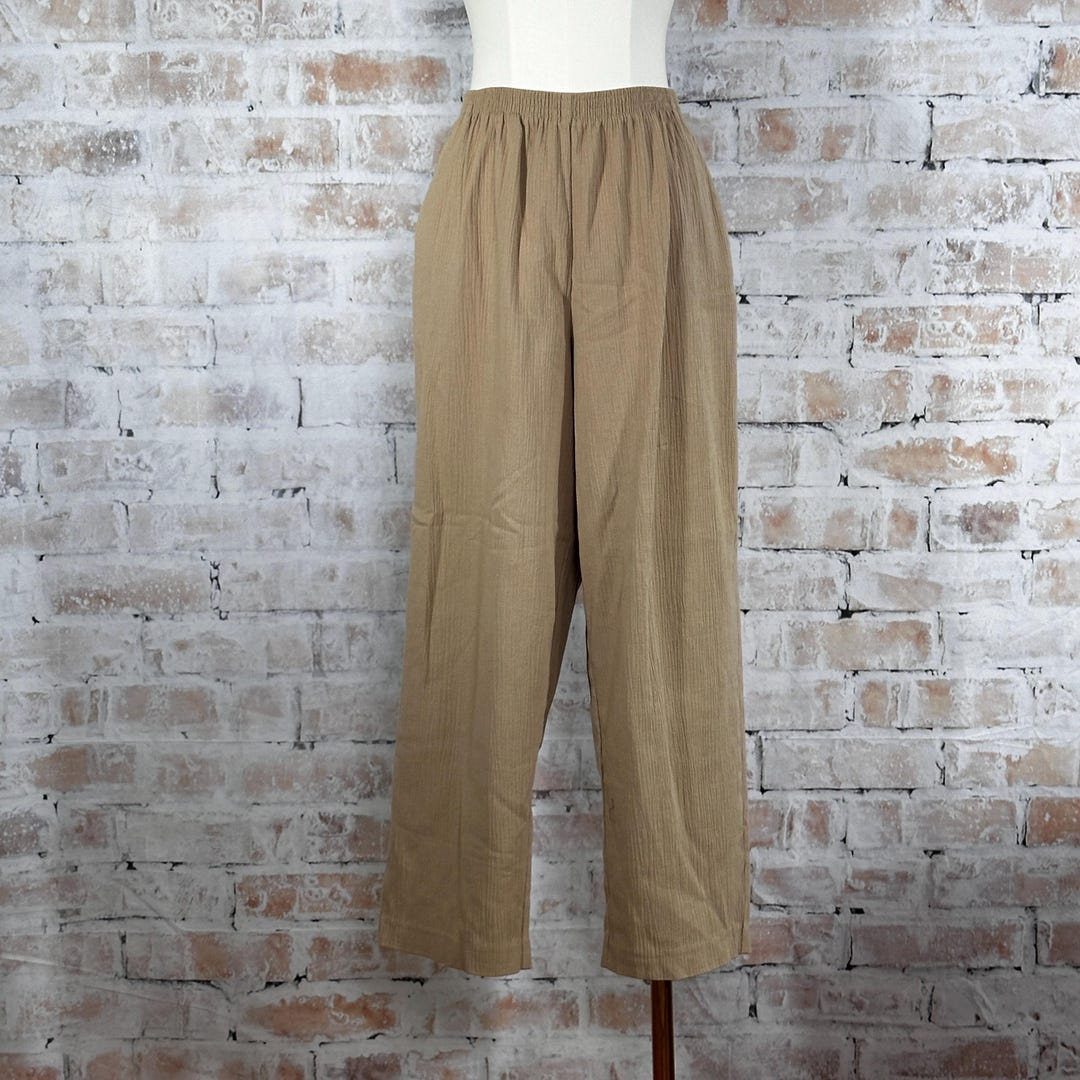True Vintage 1990s Blair Women’s Plus Size Petite Tan Solid Print High ...