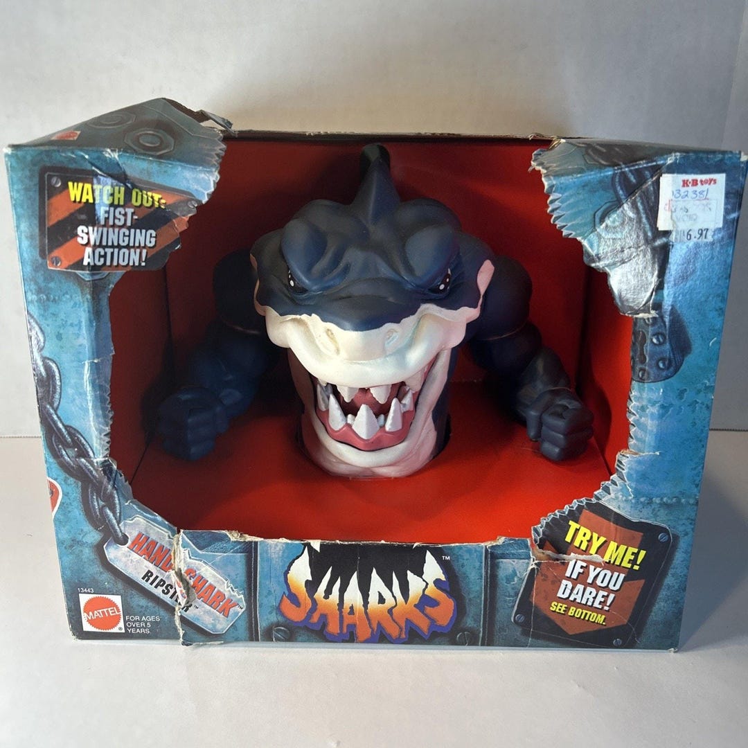 Vintage 1995 Street Sharks Hand Shark Ripster Mattel Figure New in Box ...