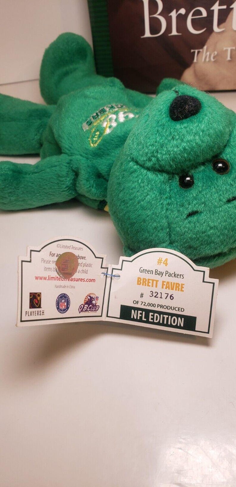 Brett Favre Sports Illustrated Tribute Book + Beanie Baby Bear 1998 GB ...