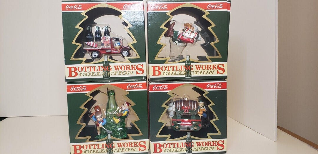 Coca-cola Bottling Works Collection Ornaments Lot of 4 Christmas 1990s ...