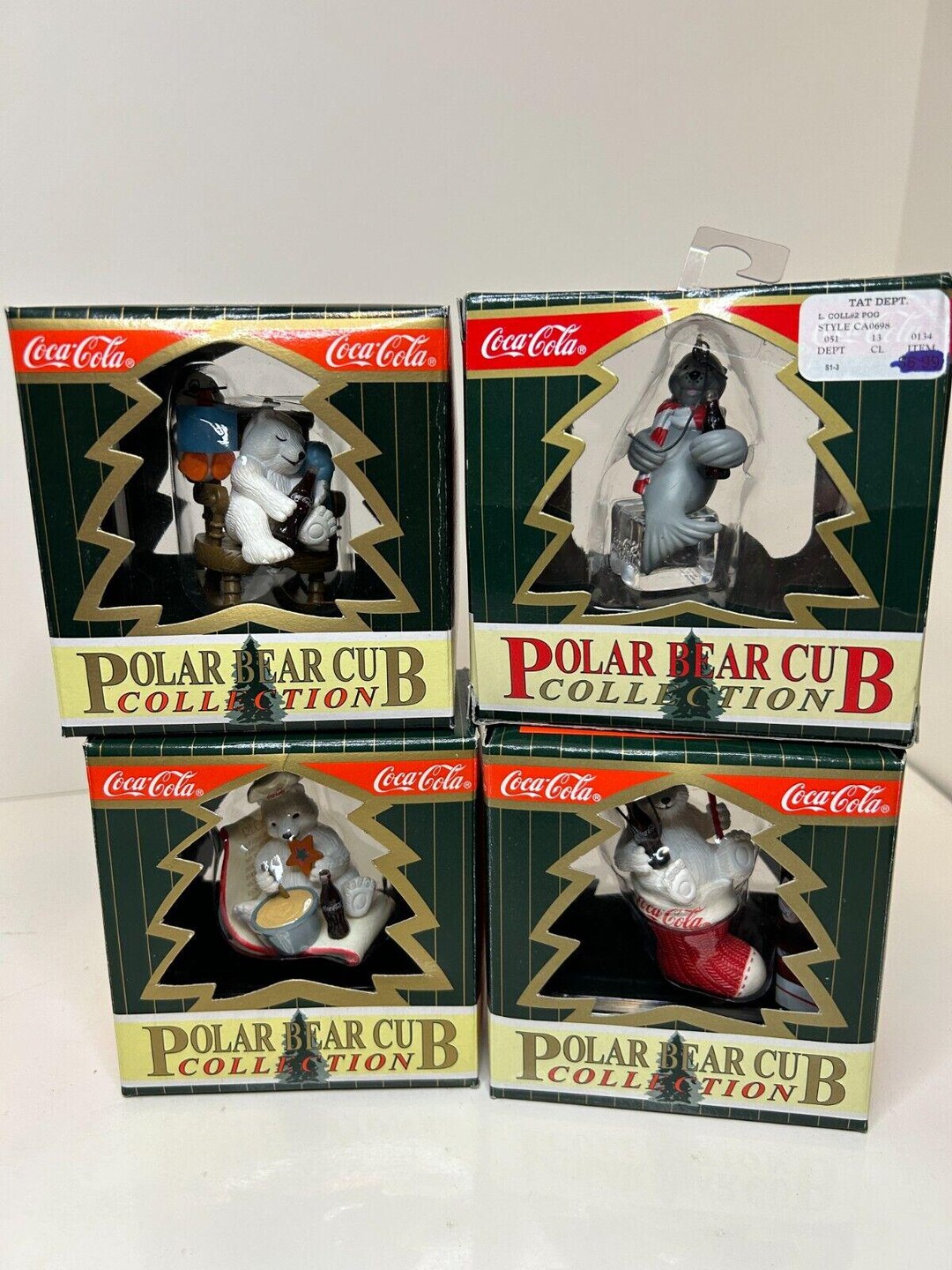 1997-'98 Coca-cola Polar Bear Cub Collection Christmas Ornament Lot of ...