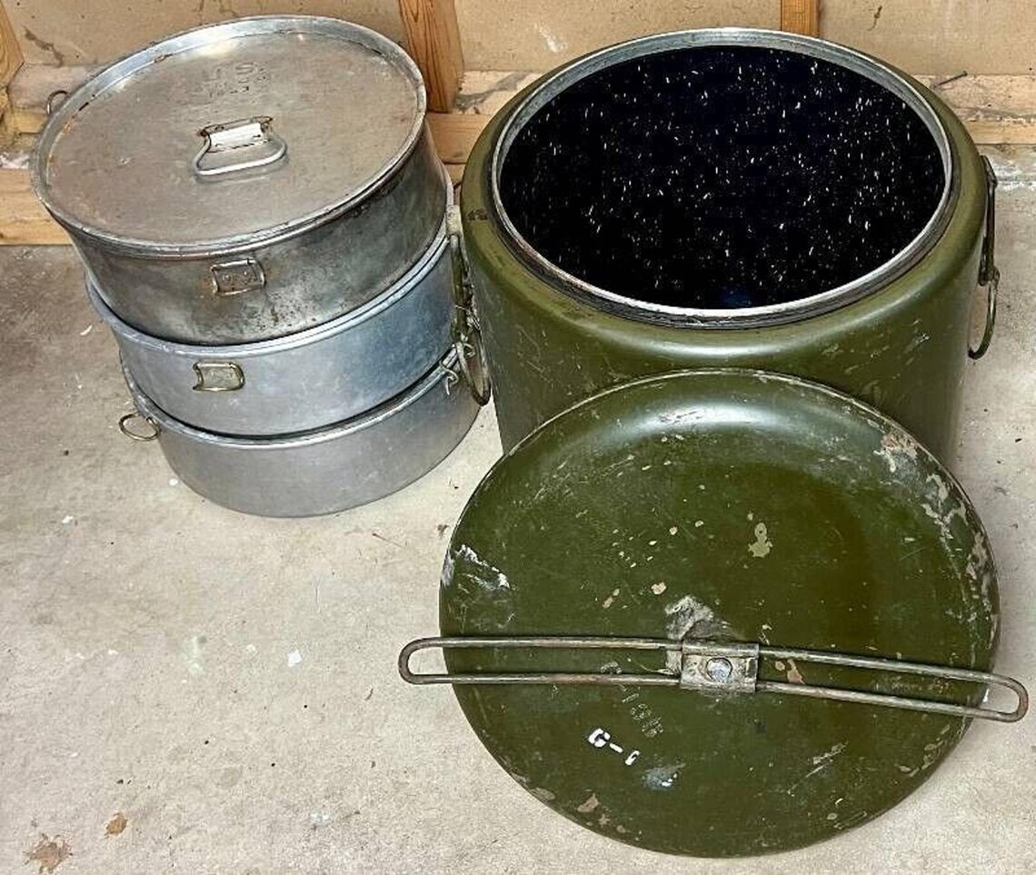 WWII US Army Mermite Food Container 1943/44 SMCO W/ 3 Inserts Militaria ...