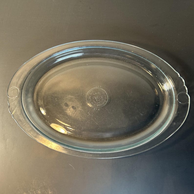 Vintage Pyrex 812 Oval 12.75" Clear Glass Oven Broiler Baking Dish ...