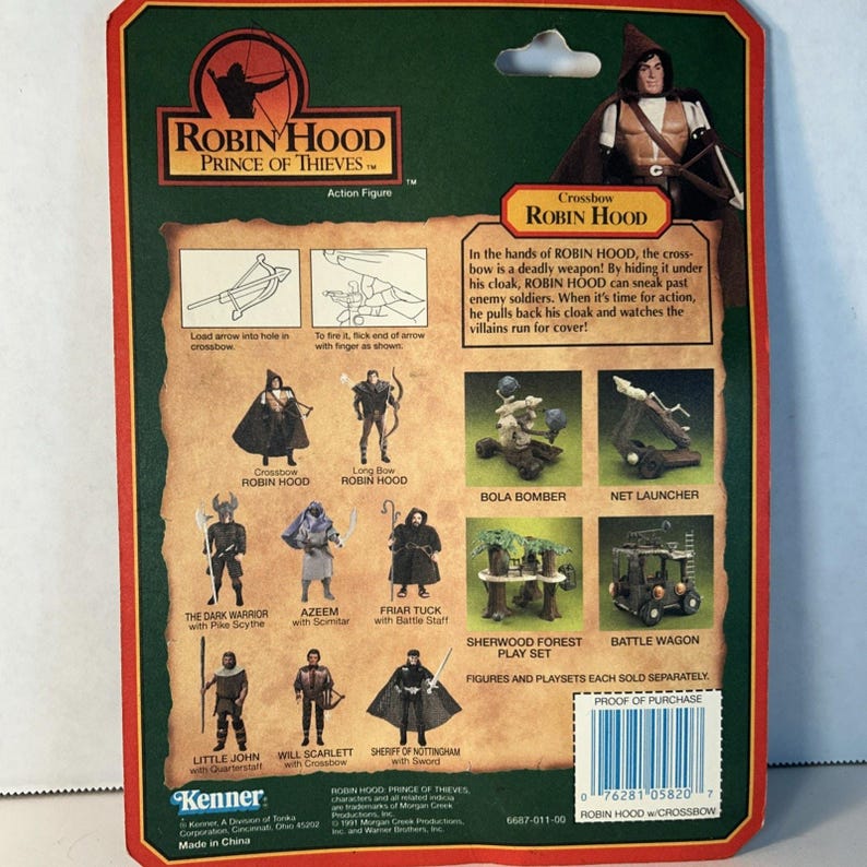 1991 Robin Hood Prince of Thieves “crossbow Robin Hood” Action Figure ...