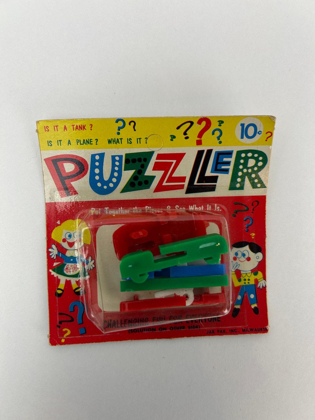 Vintage 1950s Puzzler Cannon Toy Puzzle by Jak Pak on Original 10 Cent ...