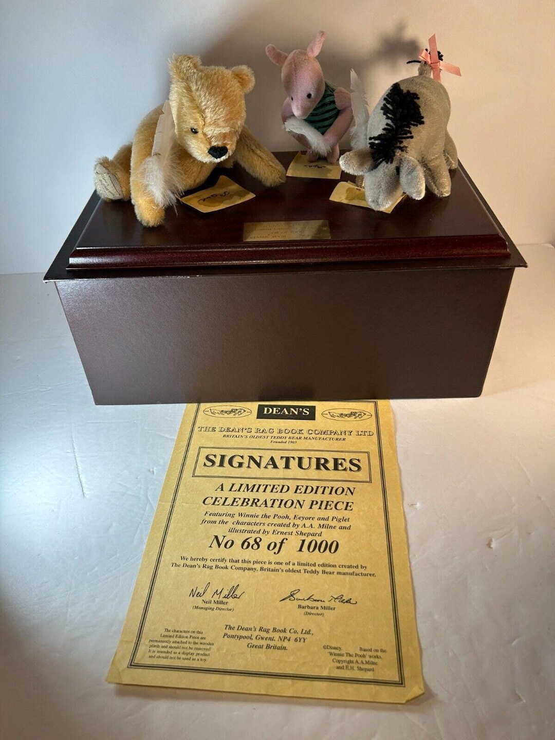 Dean's Rag Book Winnie the Pooh Eeyore Piglet Collection Lim. Ed 68/ ...