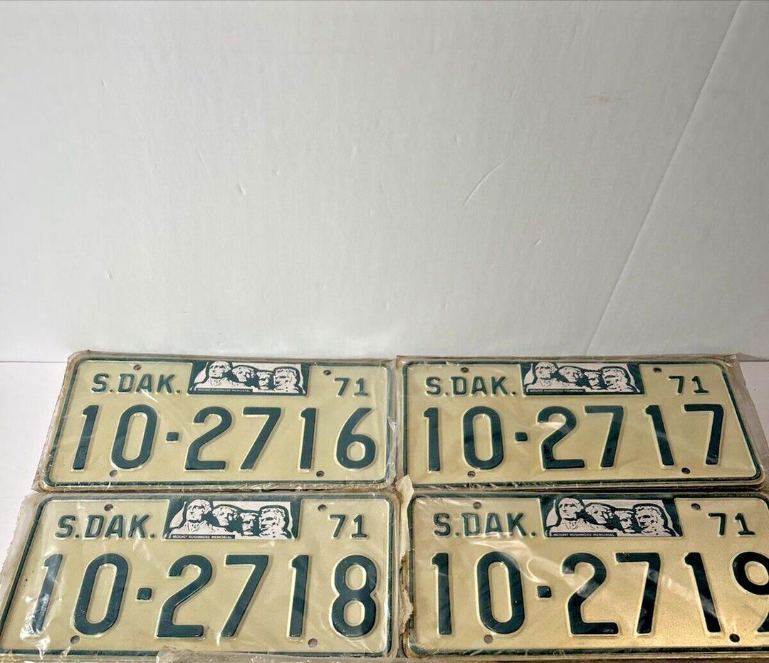 Pair of Unused 1971 South Dakota Truck License Plates Featuring Mt ...