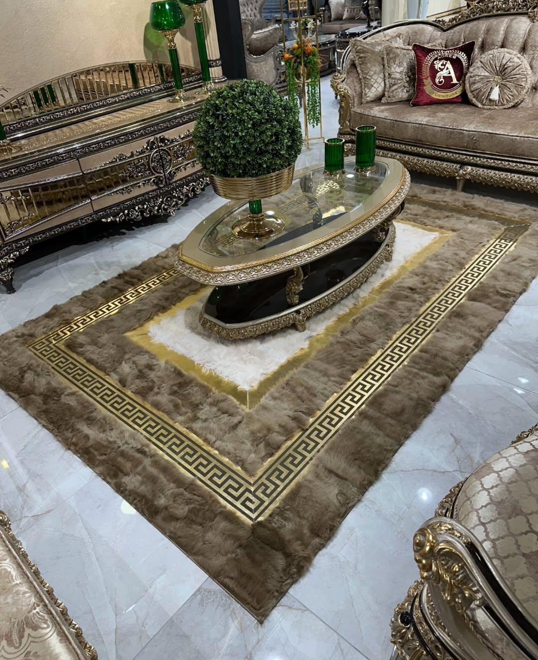 Handamde Natural Soft Shaggy Brown and Gold Sheepskin Fur Rug for ...