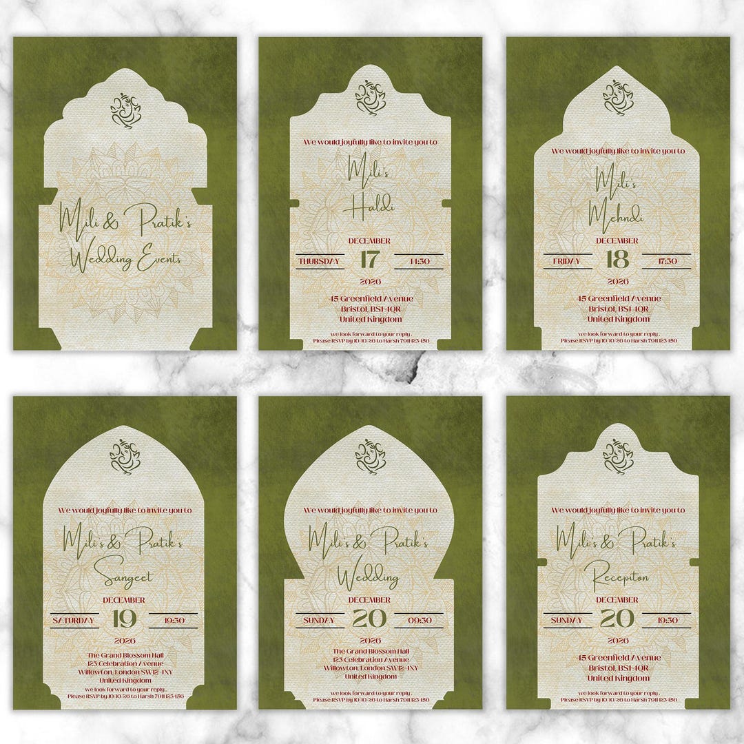 Classic Indian Wedding Invitations | Traditional & Customizable Wedding ...