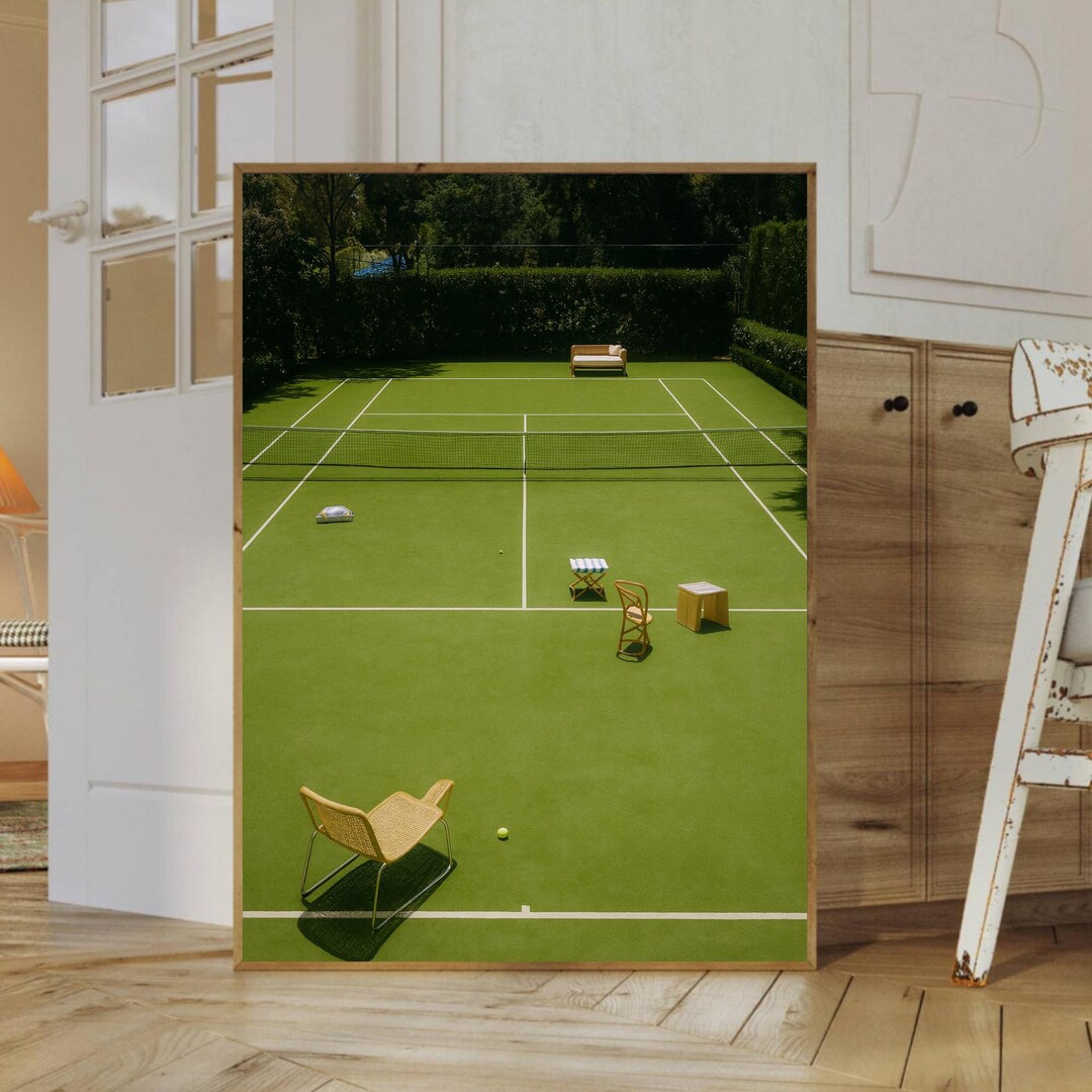 Tennis Court Wall Art Sporty Chic Poster Luxury Lifestyle Print Modern ...