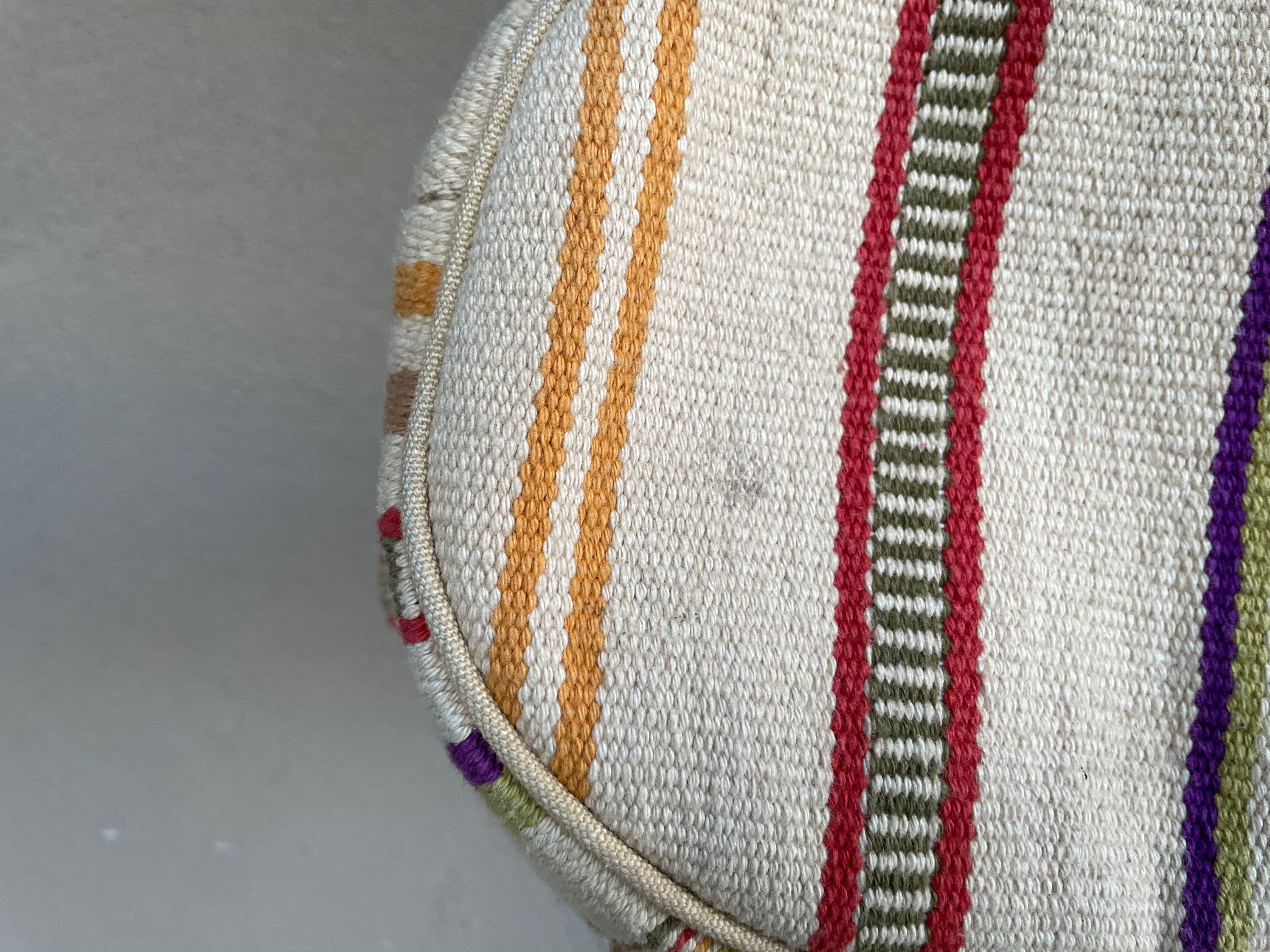 Vintage Woven Fabric Bucket Bag Ruck Sack Beige with Southwestern ...