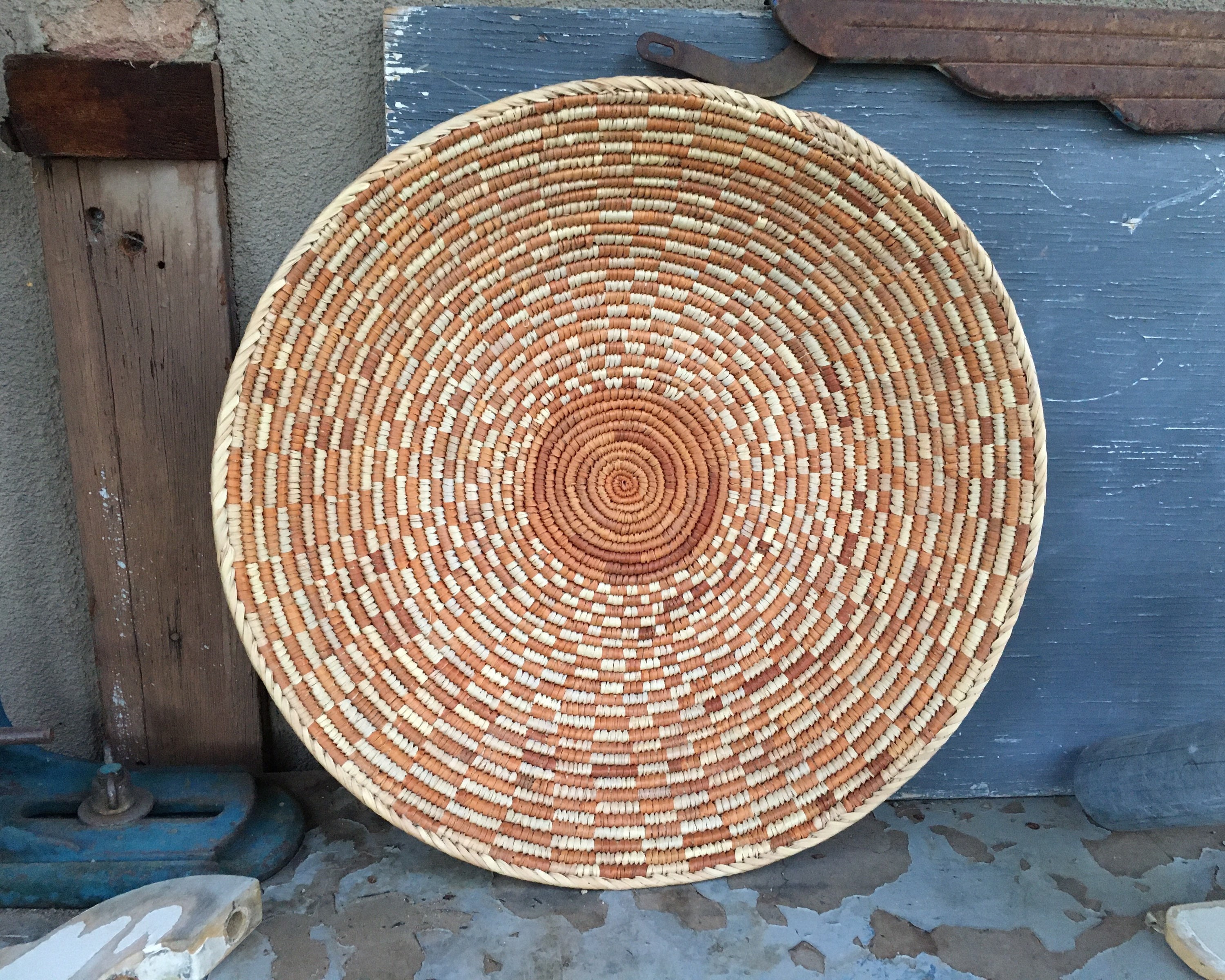 15 Shallow Woven Basket Bohemian Decor Southwestern Decor Native 15-shallow-woven-basket-bohemian-decor-southwestern-decor-native