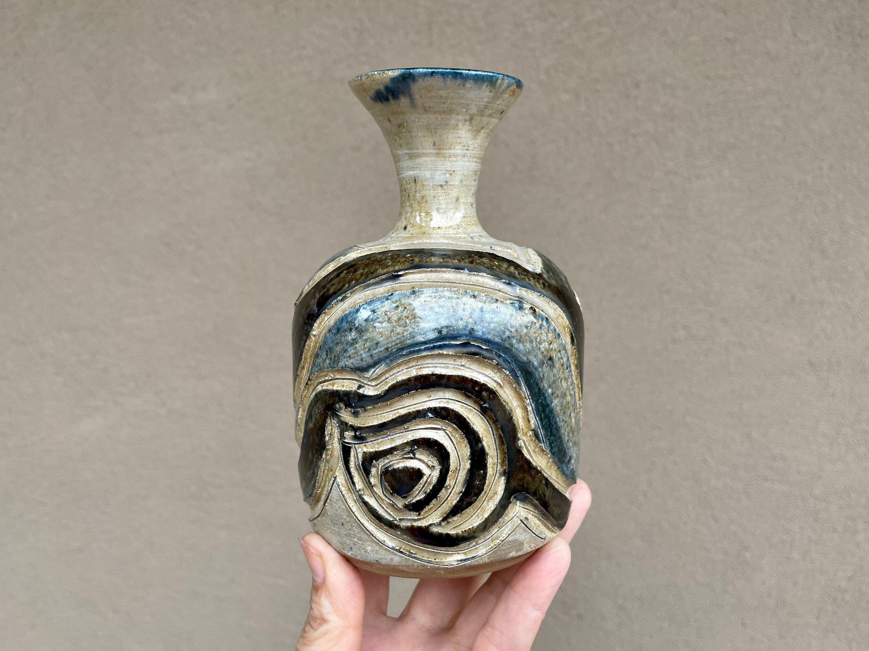 1976 Art Studio Pottery Bud Vase by Clay Bay Artist Jeanne Aurelius ...